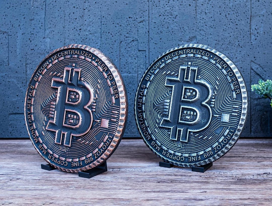 Bitcoin Crypto Blockchain Sign. 3D Wall Decor. Ethereum ETH, Dogecoin ...