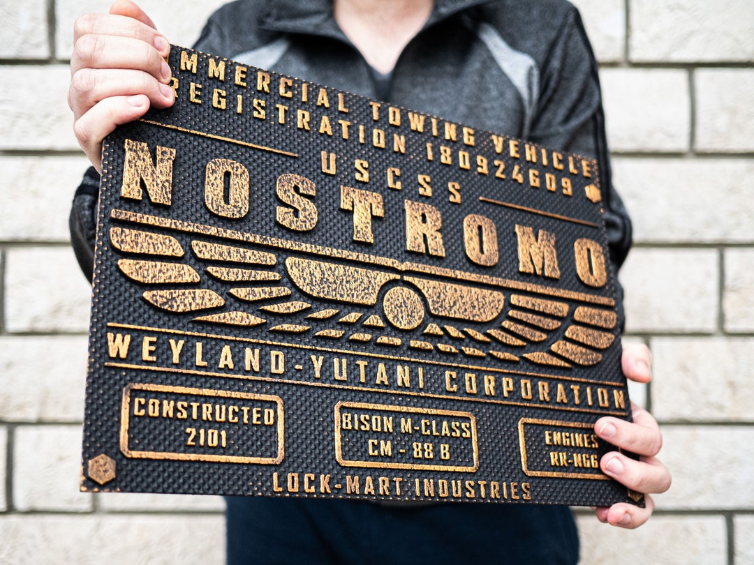 USCSS Nostromo Alien Movie Wall Carving. Weyland Yutani 3D Sign ...