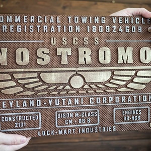 USCSS Nostromo Alien Movie Wall Carving. Weyland Yutani 3D Sign ...