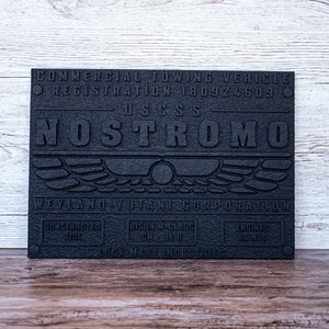 USCSS Nostromo Alien Movie Wall Carving. Weyland Yutani 3D Sign ...