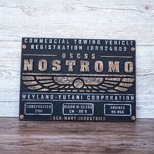 USCSS Nostromo Alien Movie Wall Carving. Weyland Yutani 3D Sign ...