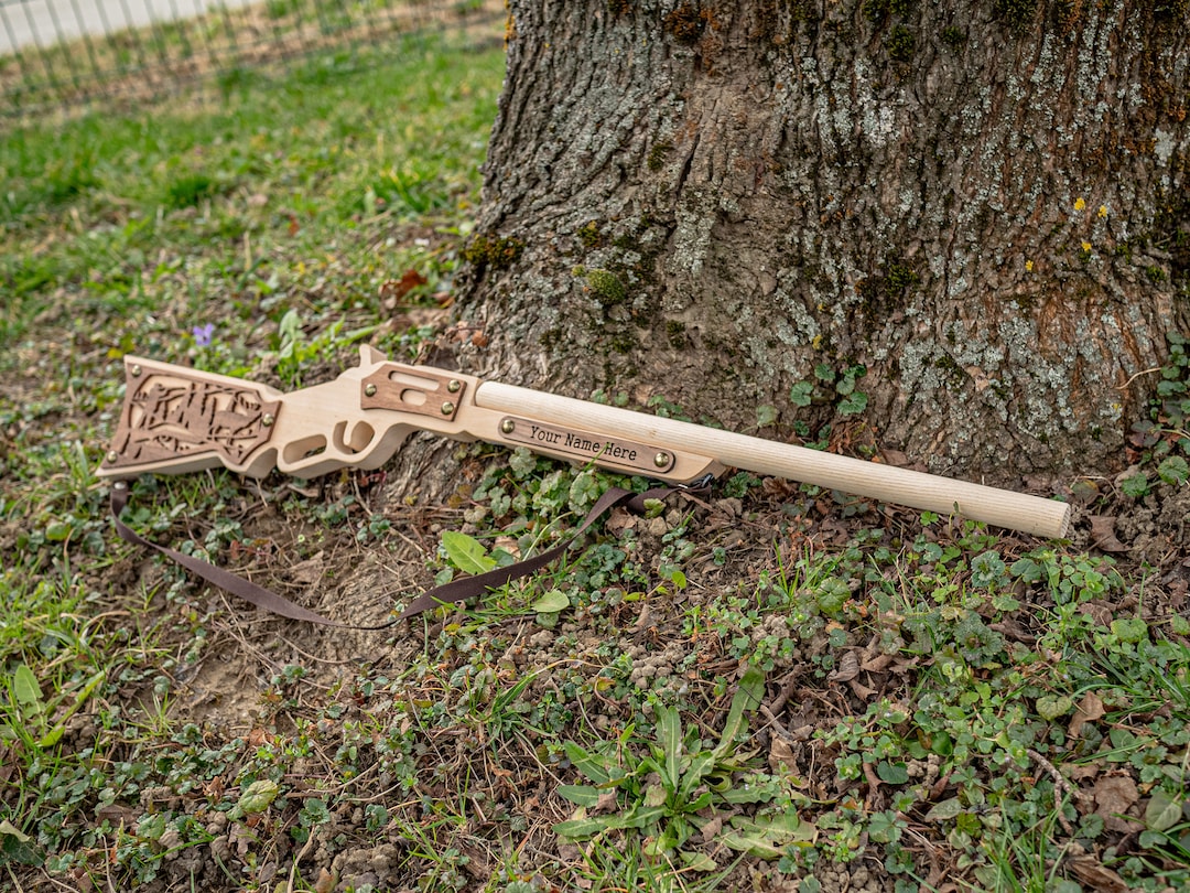 Wooden Toy Rifle, Western Kids Gun Made From Natural Wood - Etsy