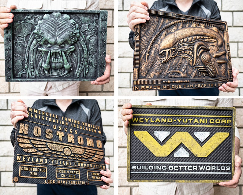 Alien Xenomorph Wall Sign. Movie Fan Gift for Horror Home Decor ...