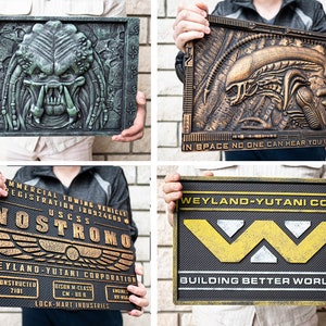 USCSS Nostromo Alien Movie Wall Carving. Weyland Yutani 3D Sign ...