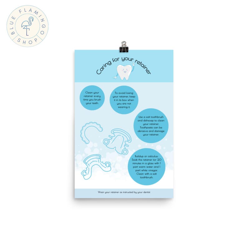 Retainer Care Poster for Kids – Physical Print, Ready to Hang Wall Art ...
