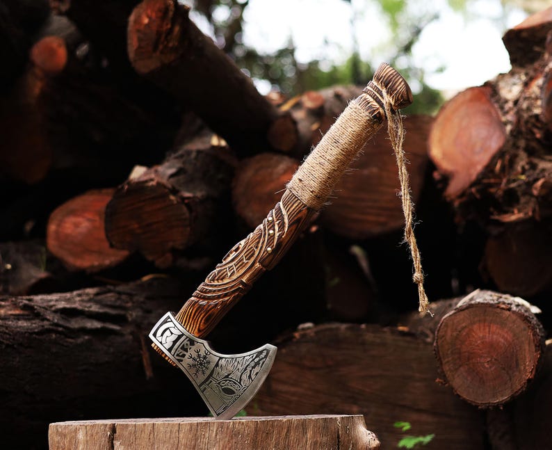 Hand-forged 20" Viking Battle Axe With Sheath: Norse Throwing Axe ...