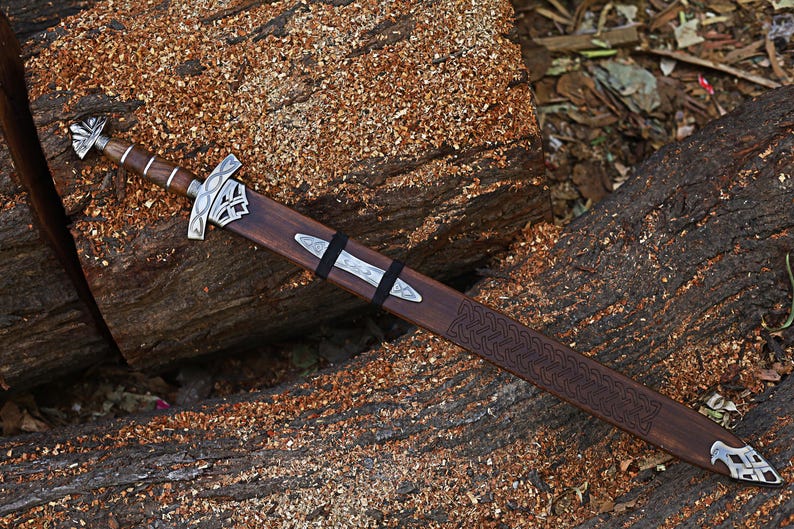Handmade Damascus Steel Viking Sword With Scabbard – Collectible ...