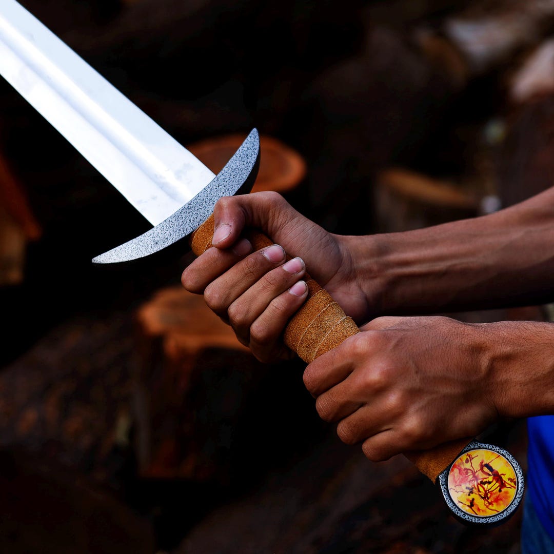 Handmade Viking Uhtred Sword |viking Serpent Breath Last Kingdom Sword ...