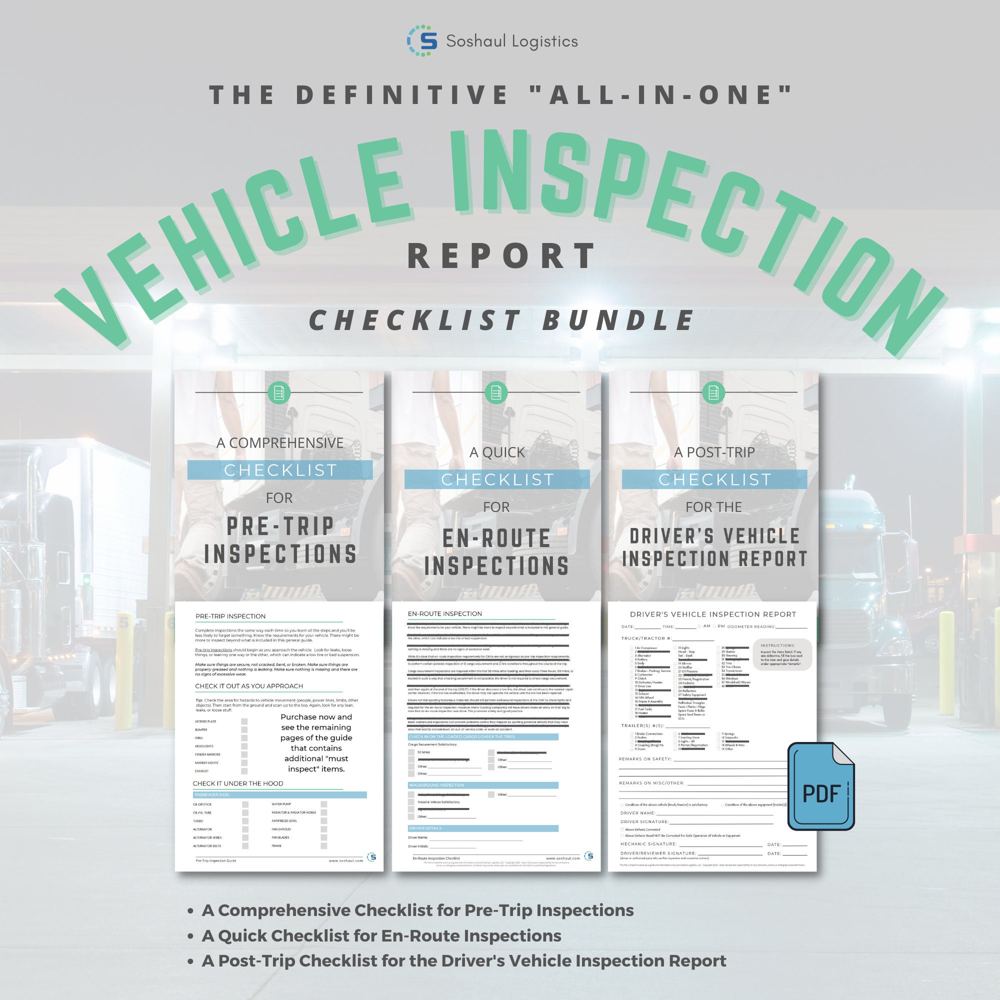 The Definitive "all-in-one" Vehicle Inspection Report Checklist Bundle ...