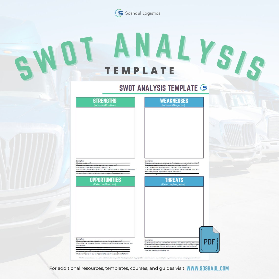 SWOT Analysis Template - Etsy