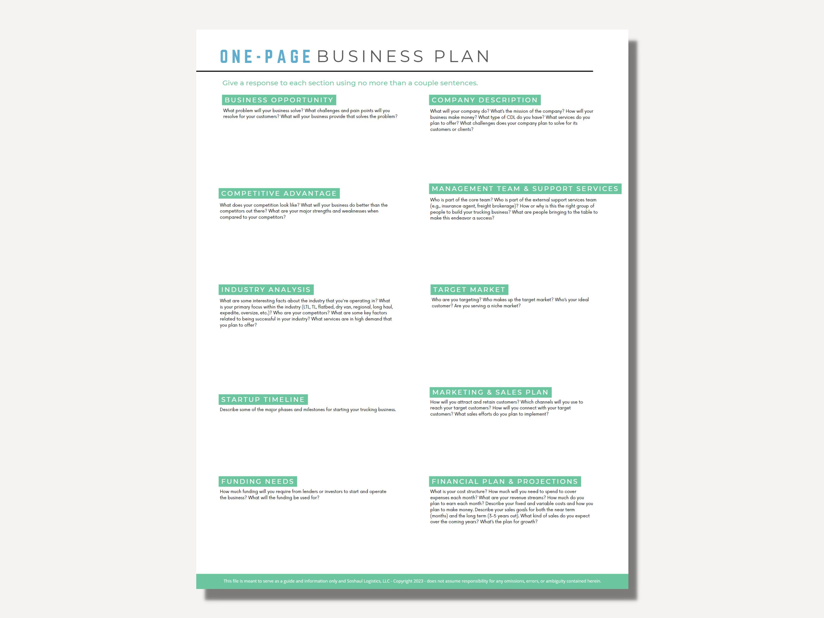 The Definitive "all-in-one" Business Plan Guide - Example for Starting ...