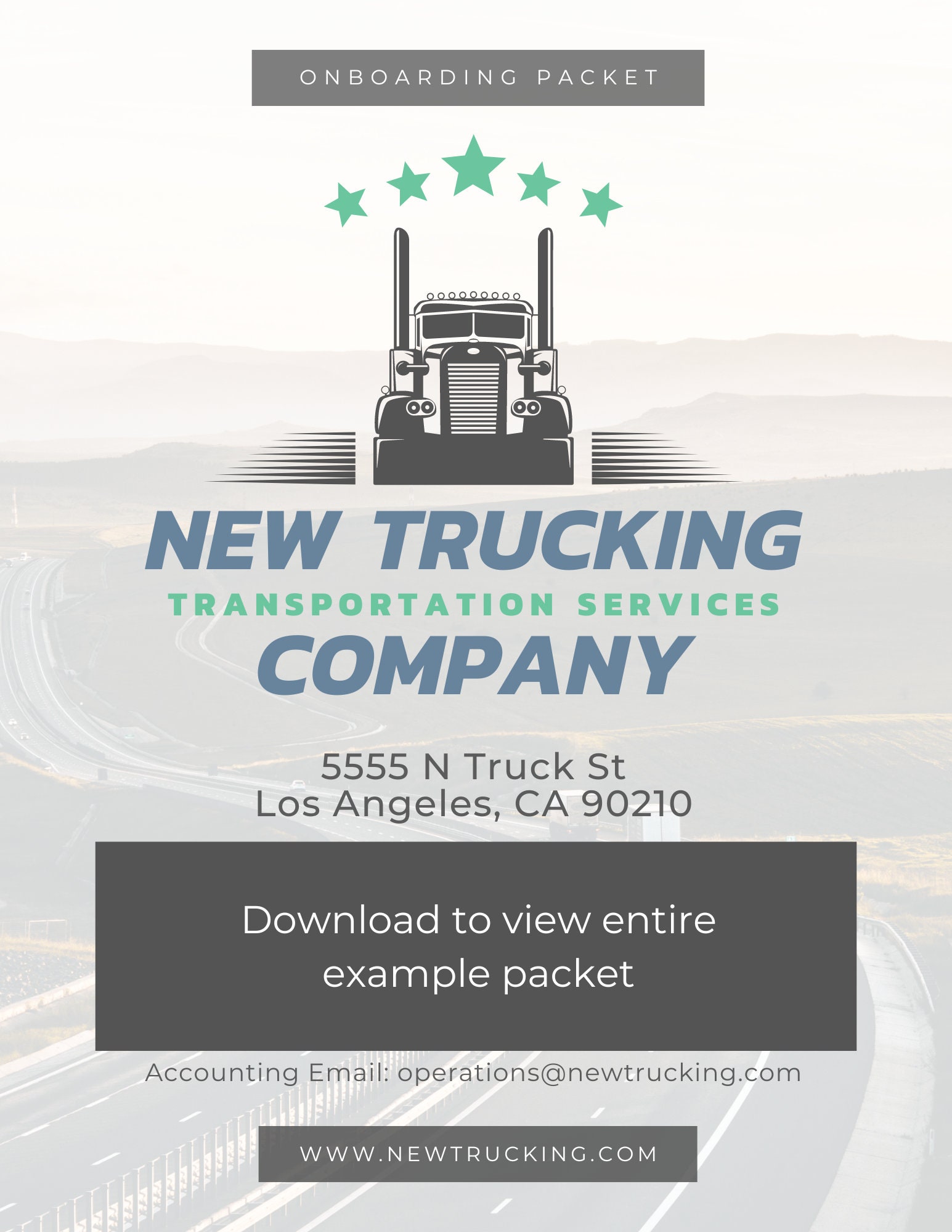 Onboarding Packet Example & Template for a Trucking Business - Etsy