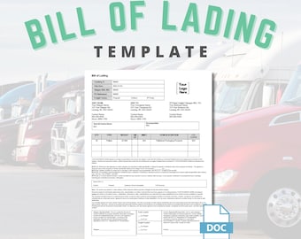 Bill of Lading Template / Printable / Business Form Template / BOL ...