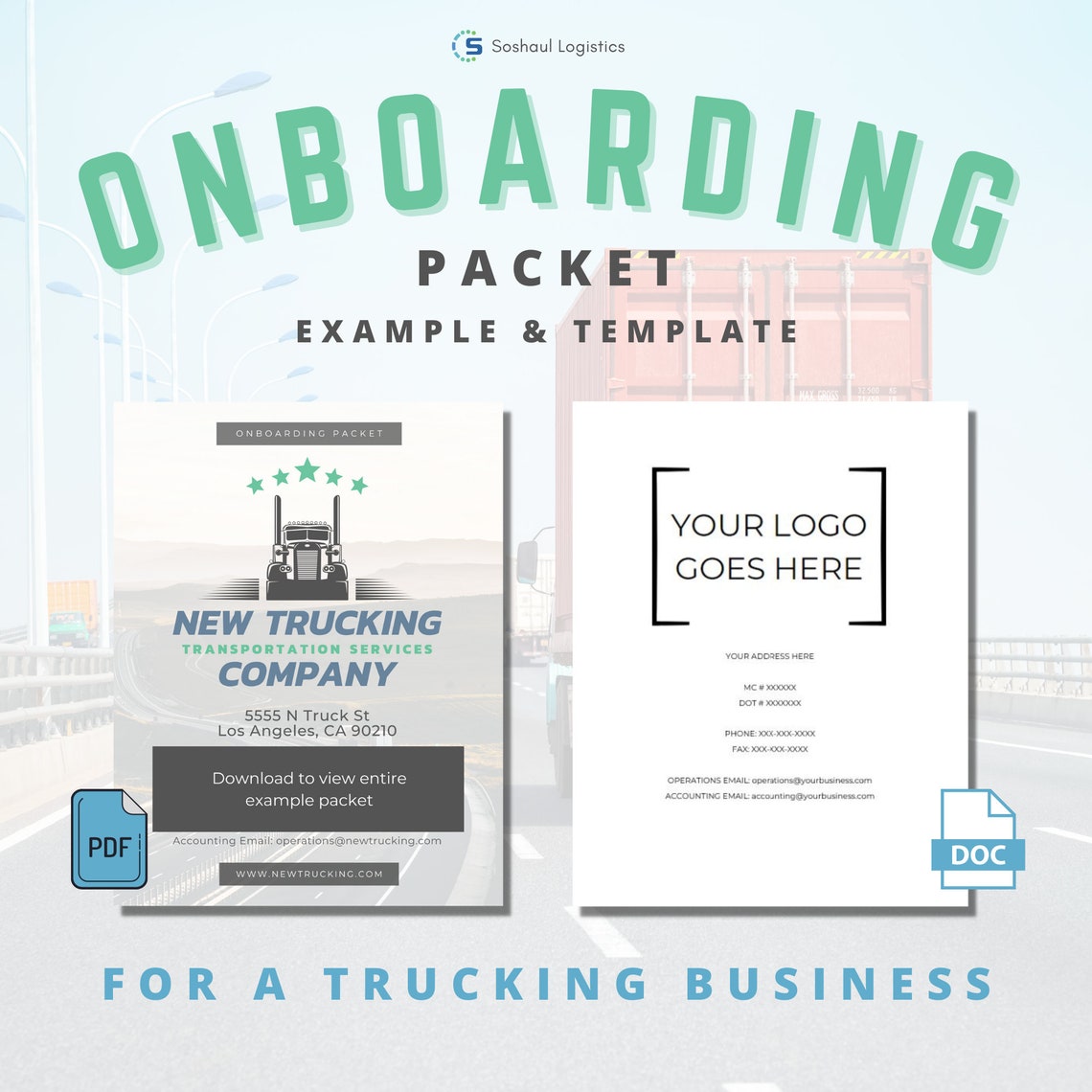 Onboarding Packet Example & Template for a Trucking Business - Etsy