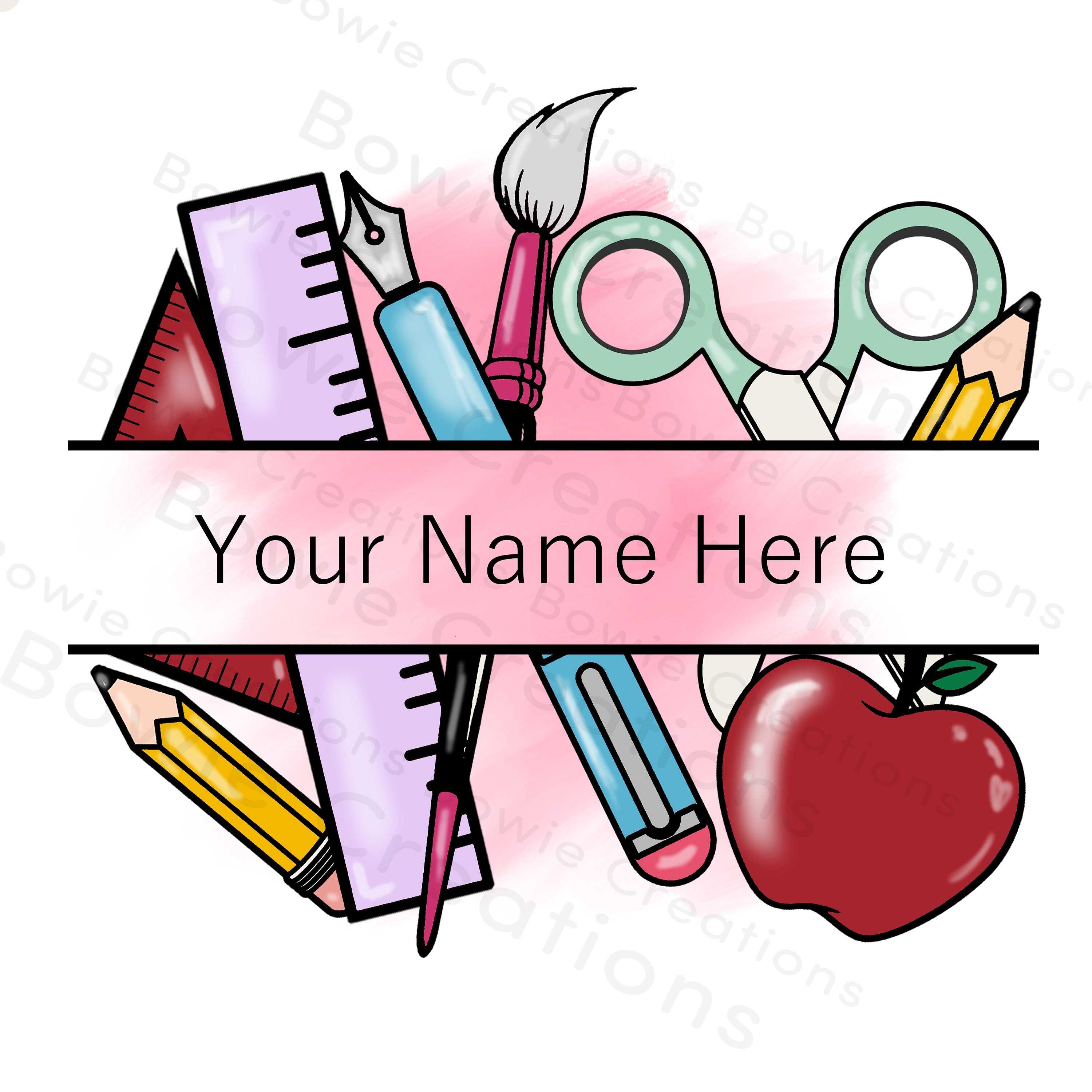 Teacher Name Frame PNG File for Sublimation, Teacher Gift Design ...