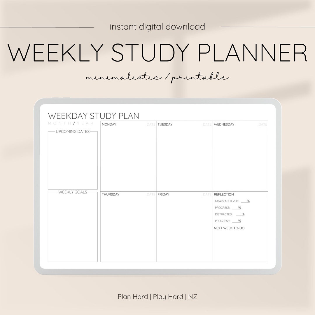 Printable Study Planner Digital Study Planner Exam Preparation ...