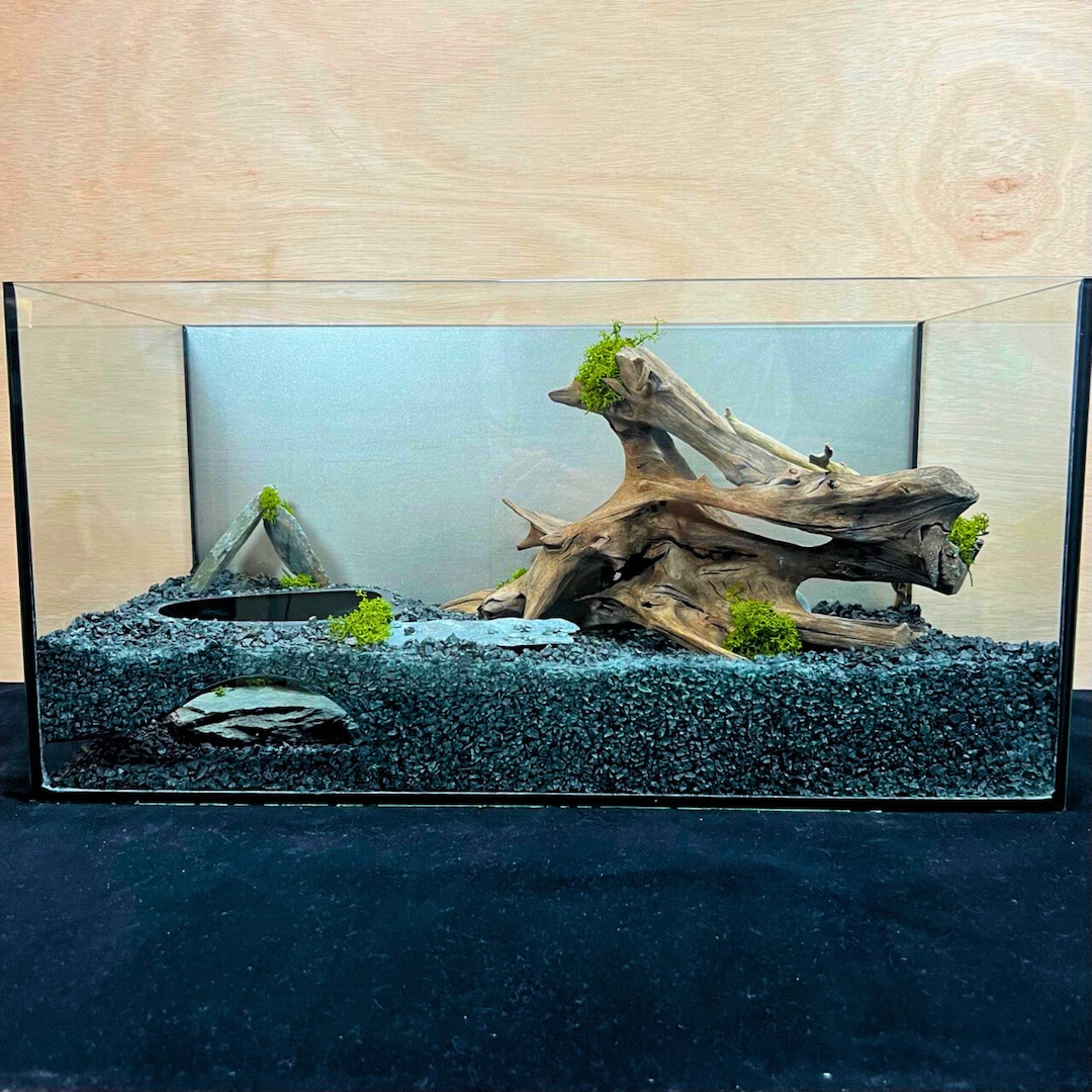 Nature-inspired Mumba Cave: Corner Hide for Terrarium & Aquarium Pets ...