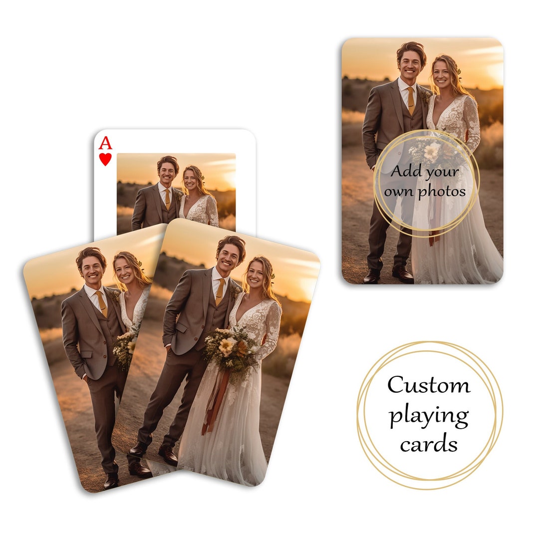 Custom Photo Playing Cards Personalized Playing Cards Wedding Playing ...