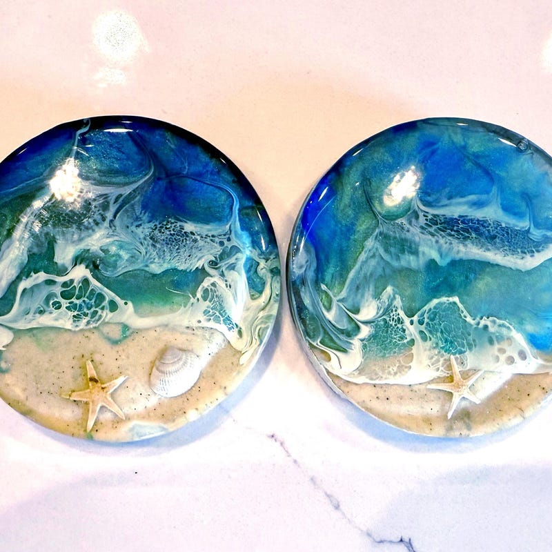 Resin Beach Coasters - Etsy