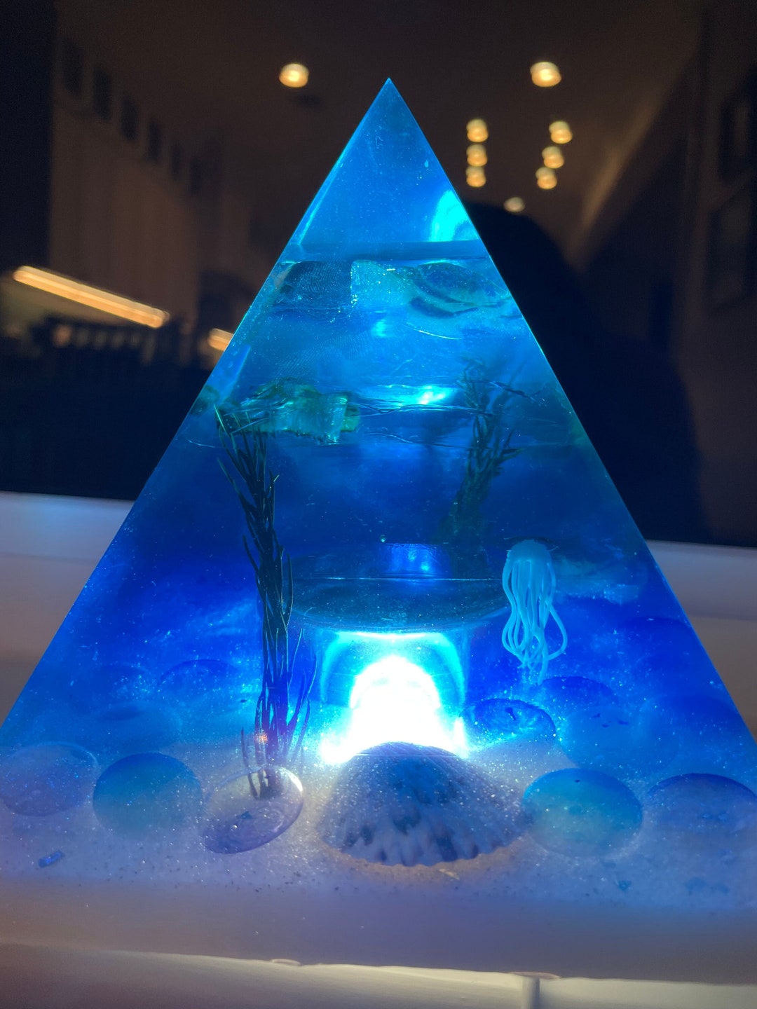 Sea Turtle Deep Ocean Resin Pyramid LED Lamp - Etsy