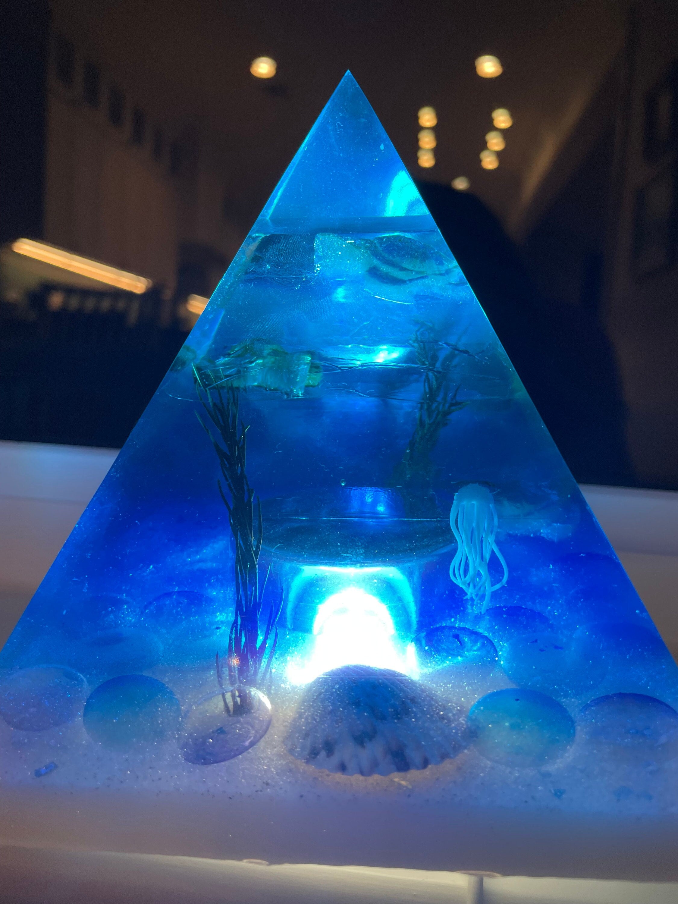 Sea Turtle Deep Ocean Resin Pyramid LED Lamp - Etsy