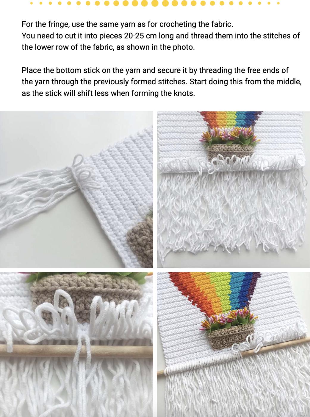 Rainbow Hot Air Balloon Crochet Wall Hanging Pattern - Amigurumi ...