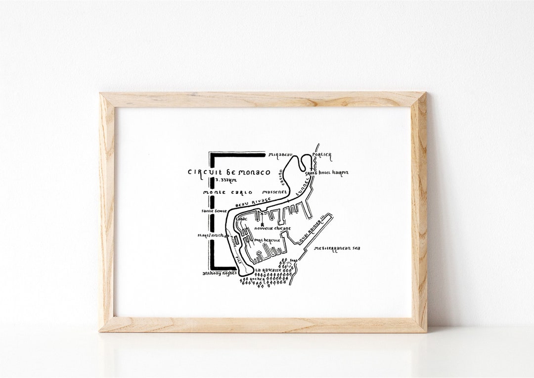 CIRCUIT DE MONACO Original Drawing Monaco Grand Prix F1 Monaco Map ...