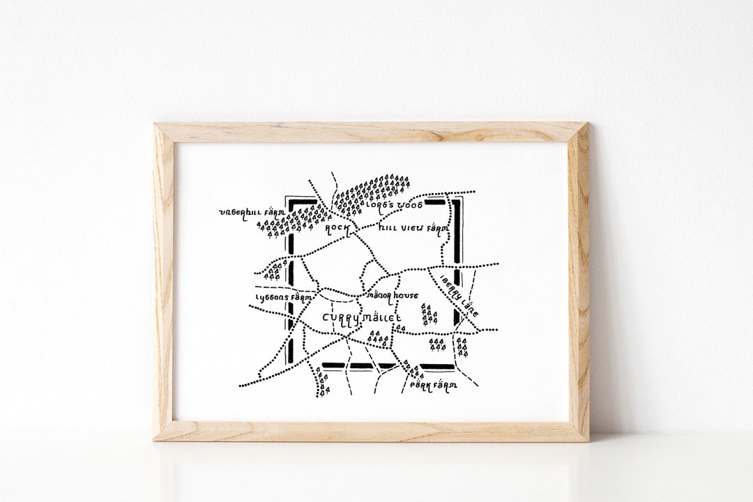 CURRY MALLET Somerset Map Artwork Hand Drawn Map Art Minimalist Art ...