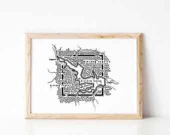 Hand Drawn Map of Northumberland - Etsy