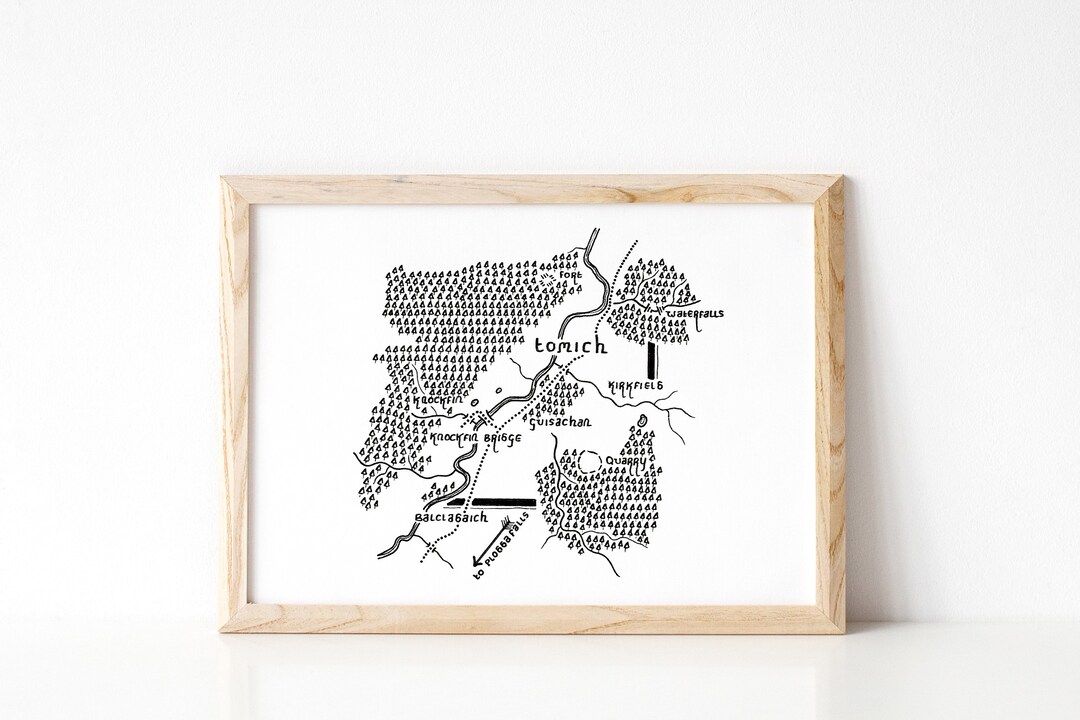 TOMICH Scotland Map Artwork Hand Drawn Map Art Minimalist Art Wall Art ...