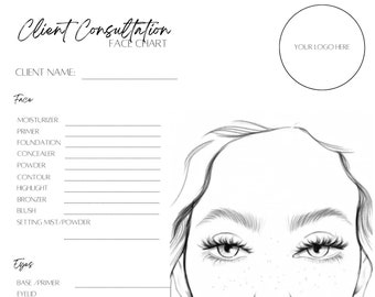 Makeup Face Chart, Face Chart Practice Sheets, Printable Make up ...