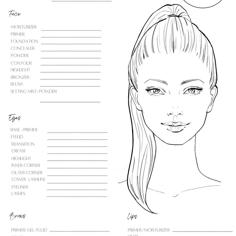 Make up Practice Sheets - Etsy