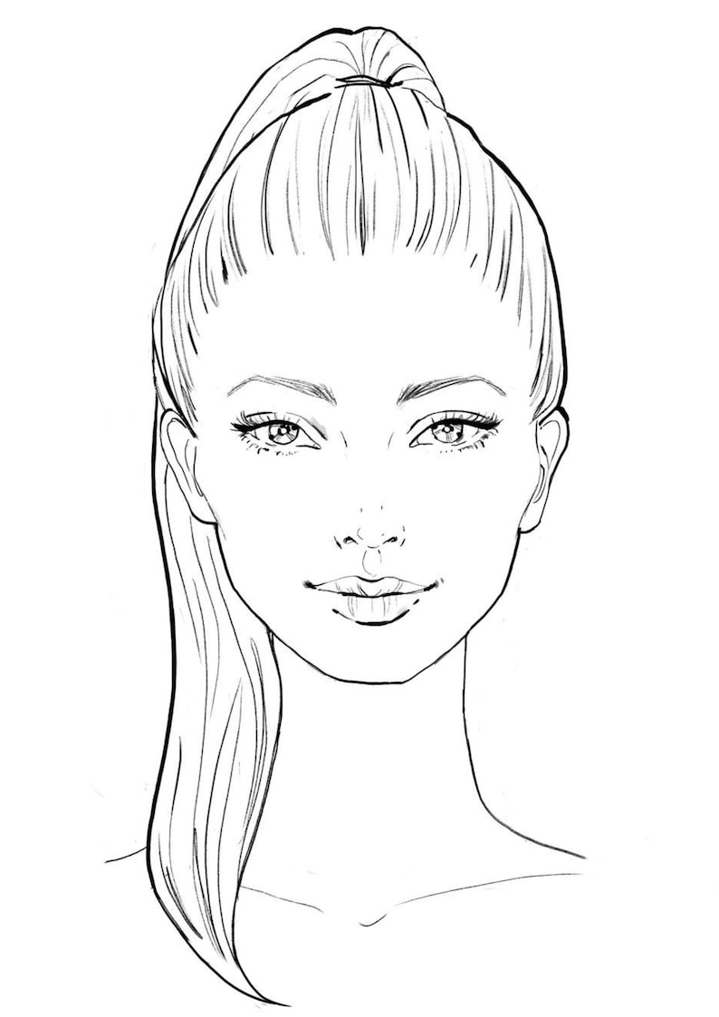 Makeup Face Chart, Face Chart Practice Sheets, Printable Makeup ...