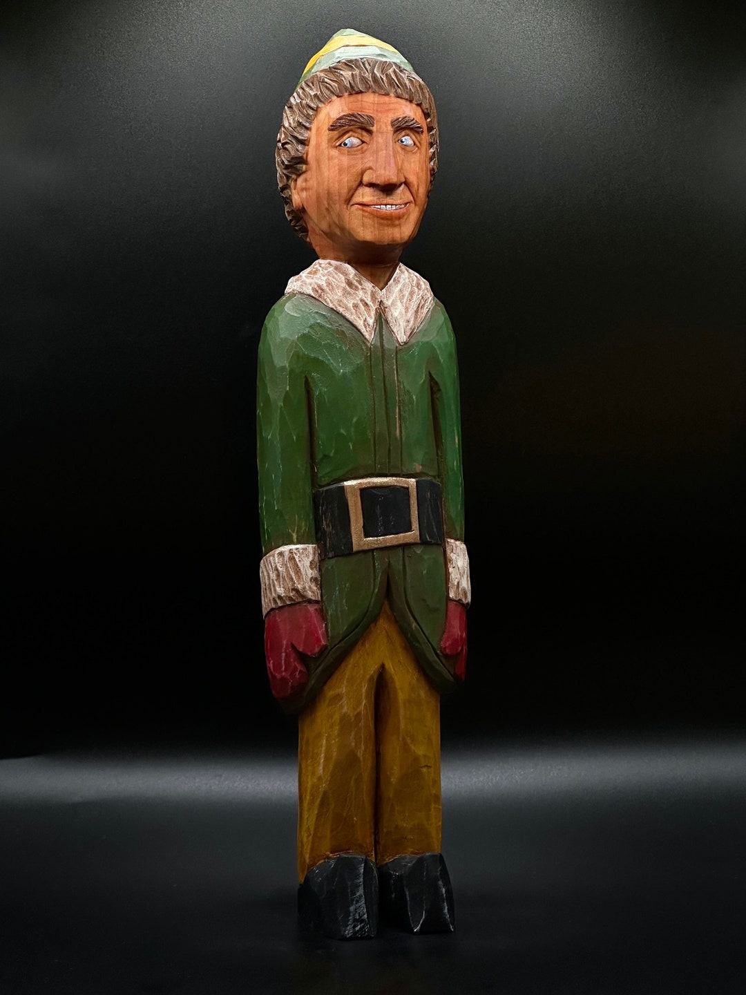 Wood Carving Wood Carved Elf Buddy the Elf Elf Movie Hand Made Art ...