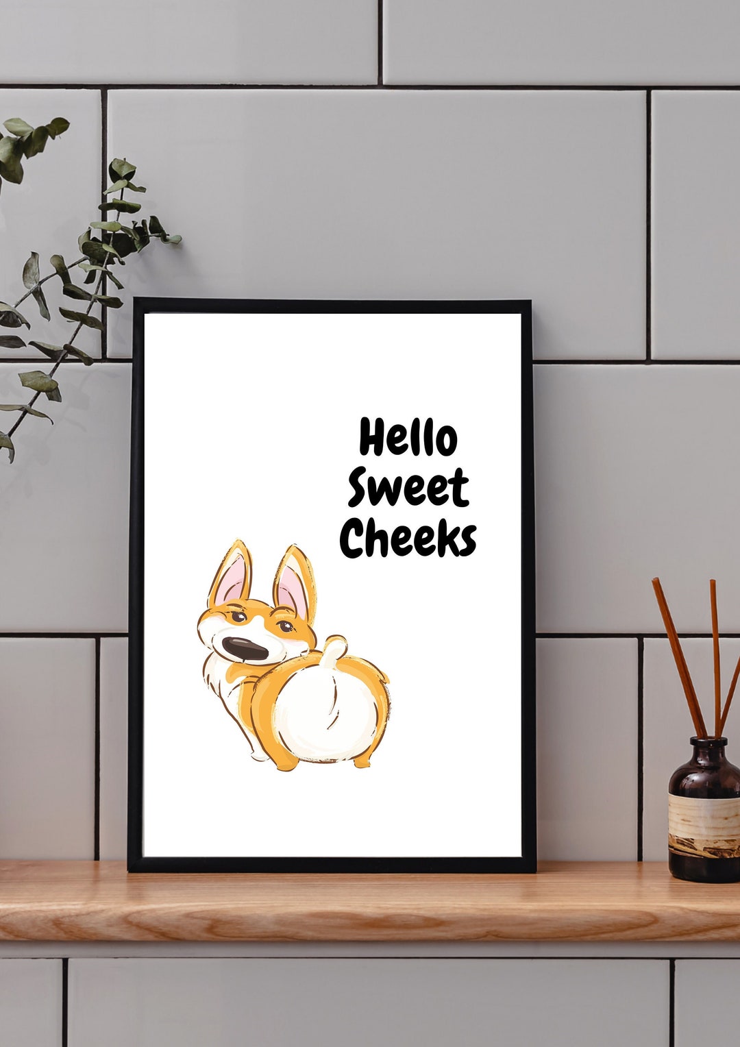 SWEET CHEEKS Art Print Toilet Art Print Digital PRINTABLE - Etsy
