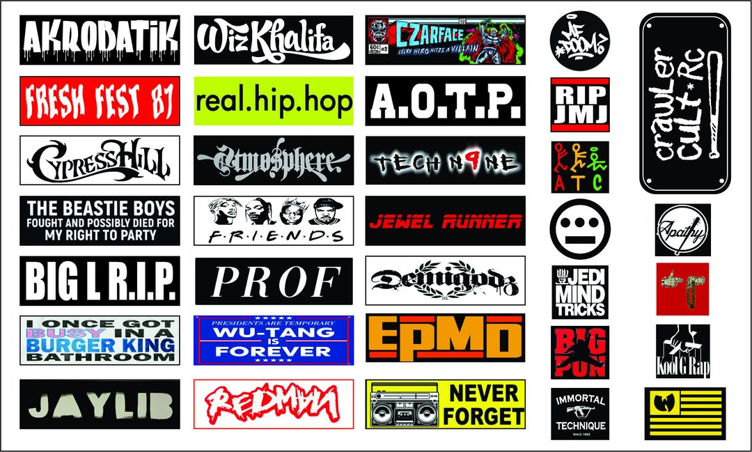 1:10 Scale Die Cut Bumper Stickers Hip Hop - Etsy