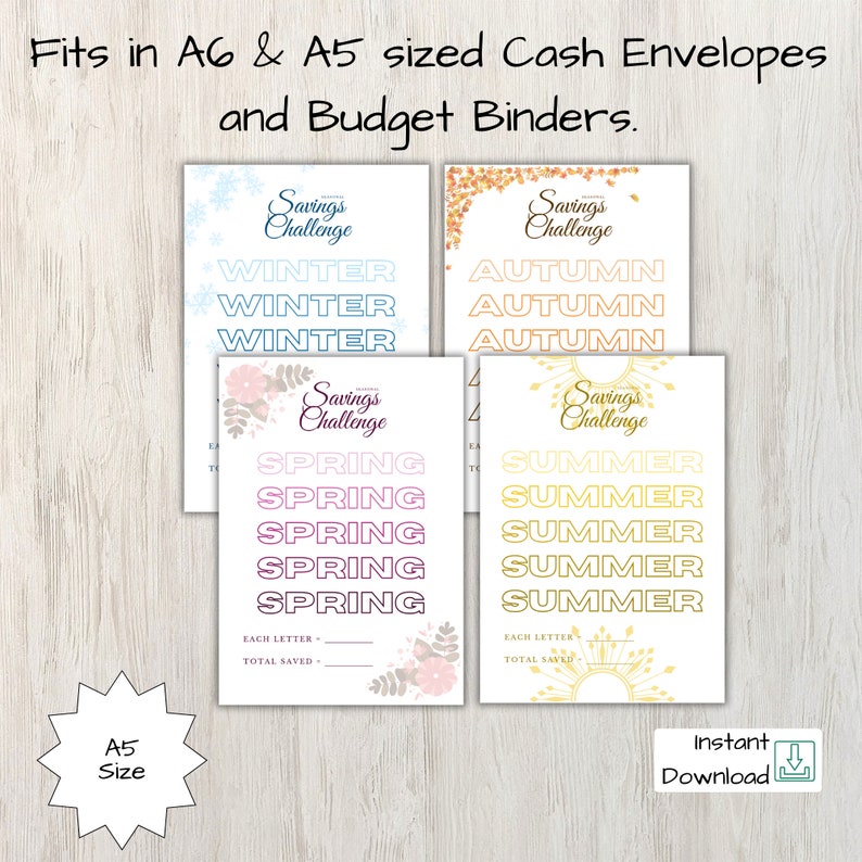 Mini Savings Challenge | Seasonal Bundle Challenge | Low Income | Fits ...