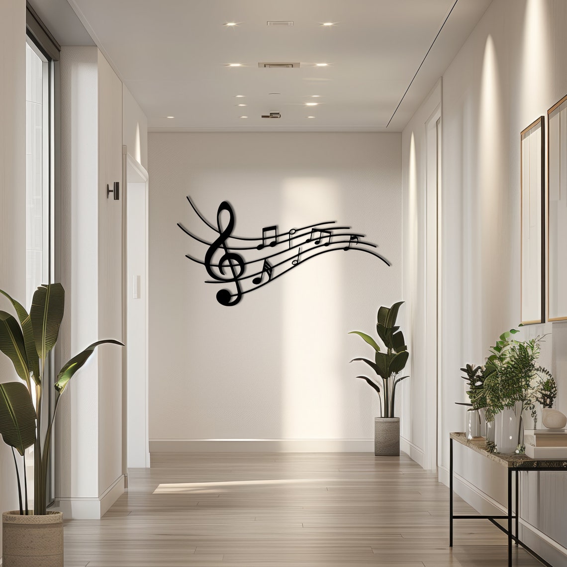 Music Notes Metal Wall Art, Modern Musical Decor, Musician Gift, Metal ...