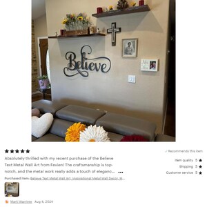 Believe Text Metal Wall Art, Believe Metal Word Art, Script Metal Wall ...