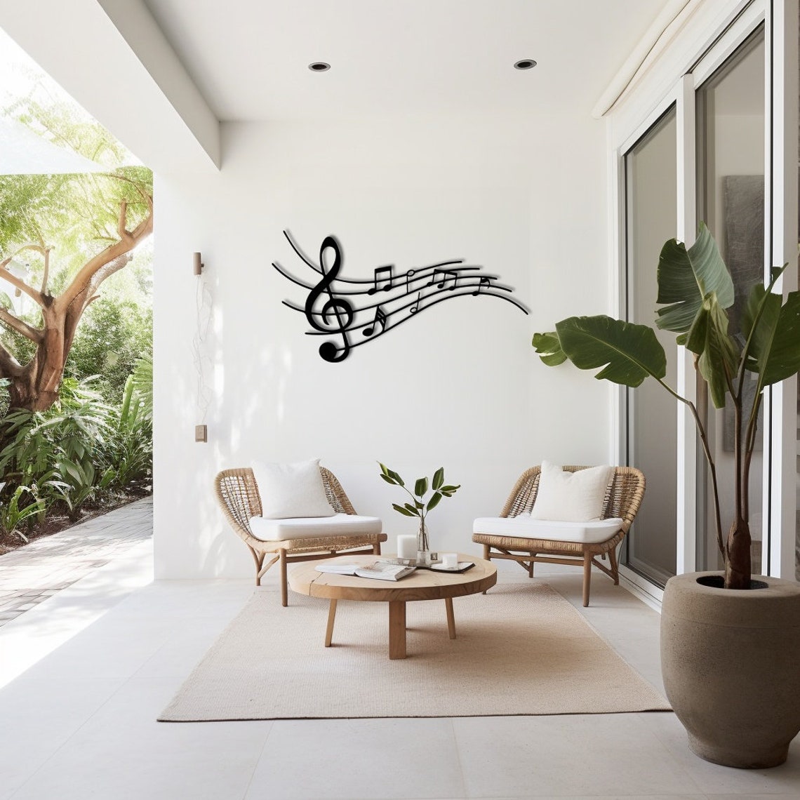 Music Notes Metal Wall Art, Modern Musical Decor, Musician Gift, Metal ...
