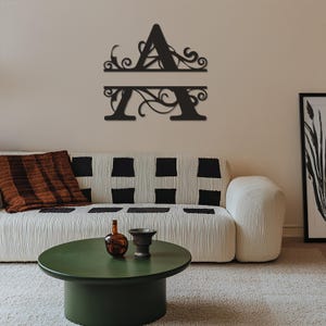 Custom Metal Monogram Wall Art, Personalized Initial Home Décor,elegant ...