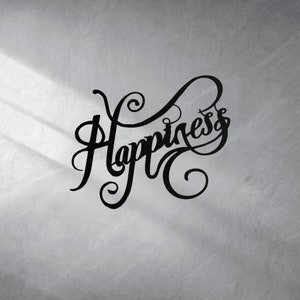 Happiness Text Metal Wall Art, Happiness Metal Sign, Happiness Sign ...
