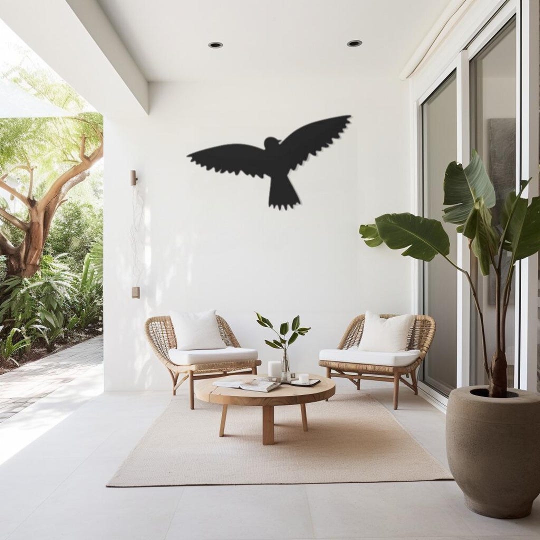Bird Metal Wall Art, Contemporary Bird Wall Sculpture, Unique Bird Wall ...