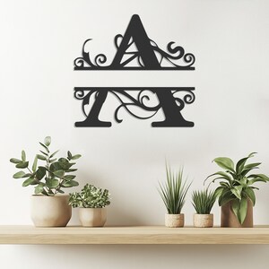 Custom Metal Monogram Wall Art, Personalized Initial Home Décor,elegant ...