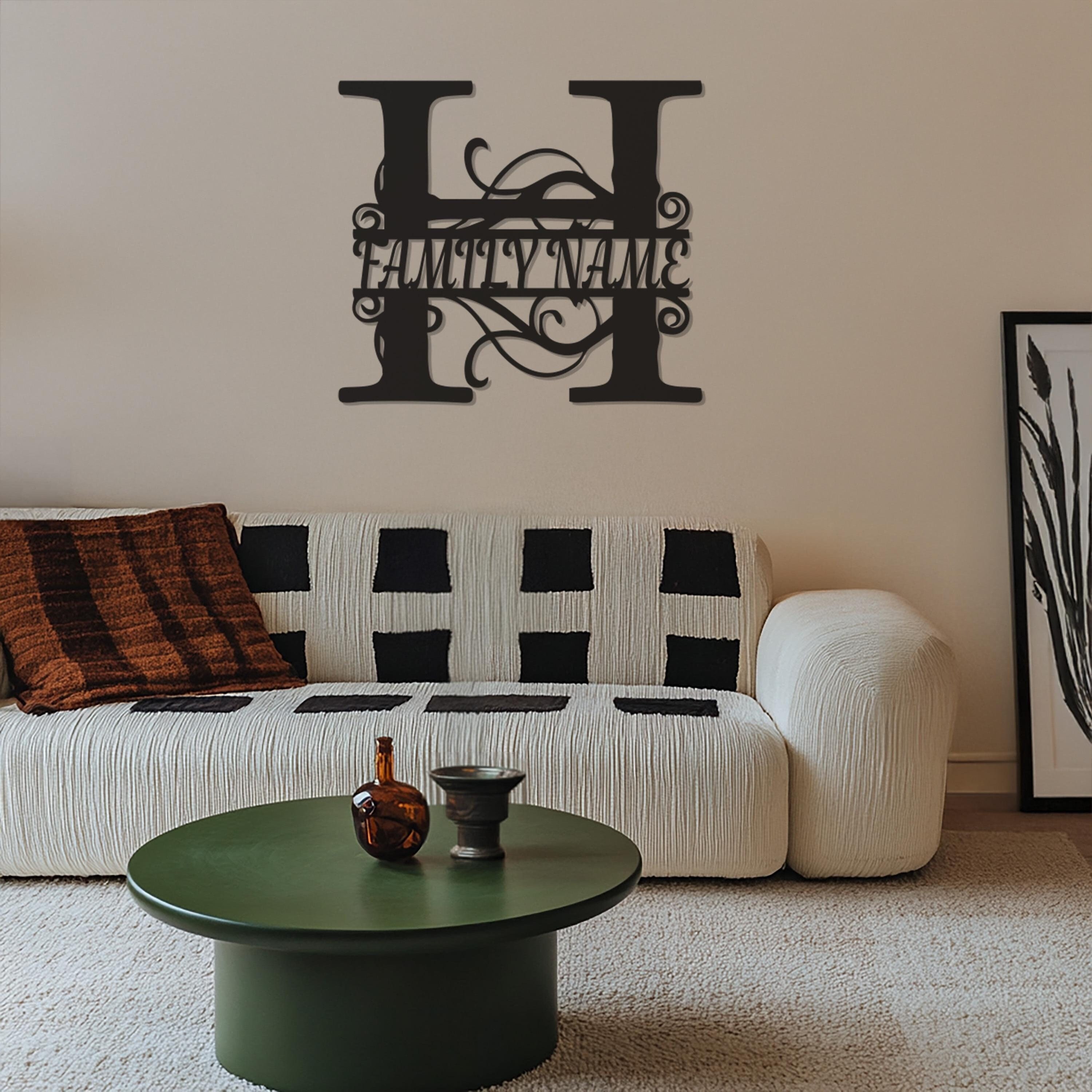 Custom Metal Monogram Wall Art, Personalized Initial Home Décor,elegant ...