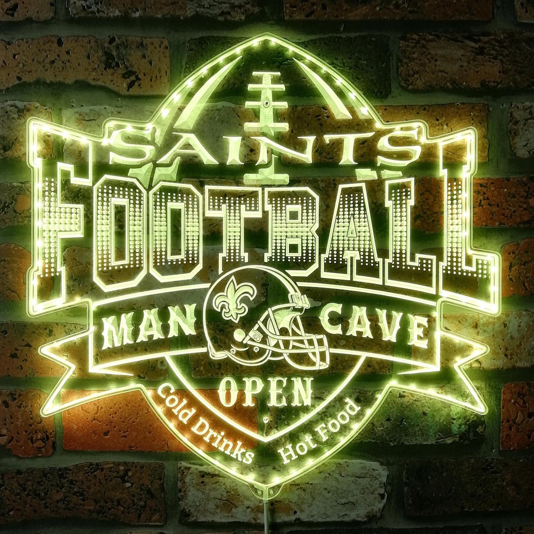 New Orleans Saints Man Cave RGB LED Sign, Custom Football Sports Club ...