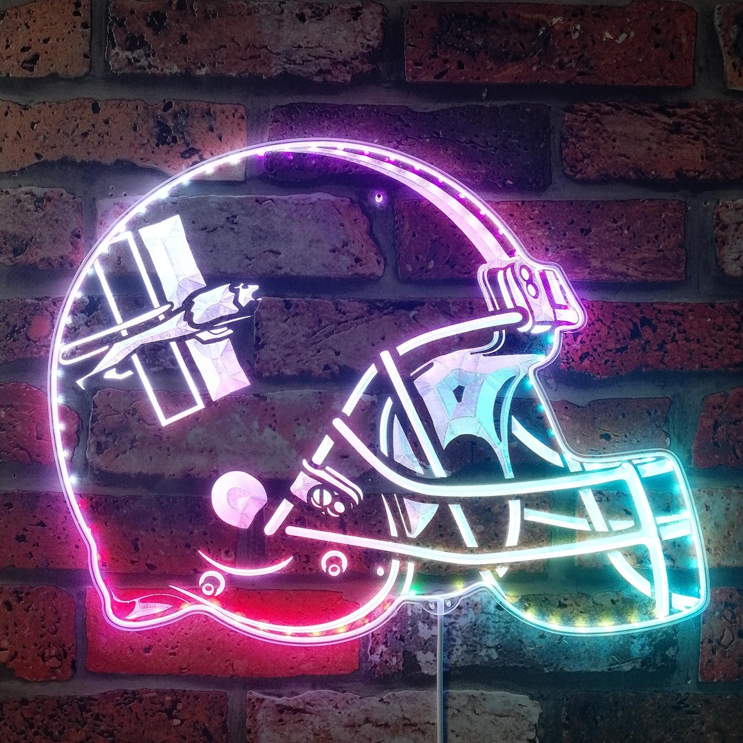 Detroit Lions Helmet Man Cave LED Sign, Football Sports Home Bar Decor ...