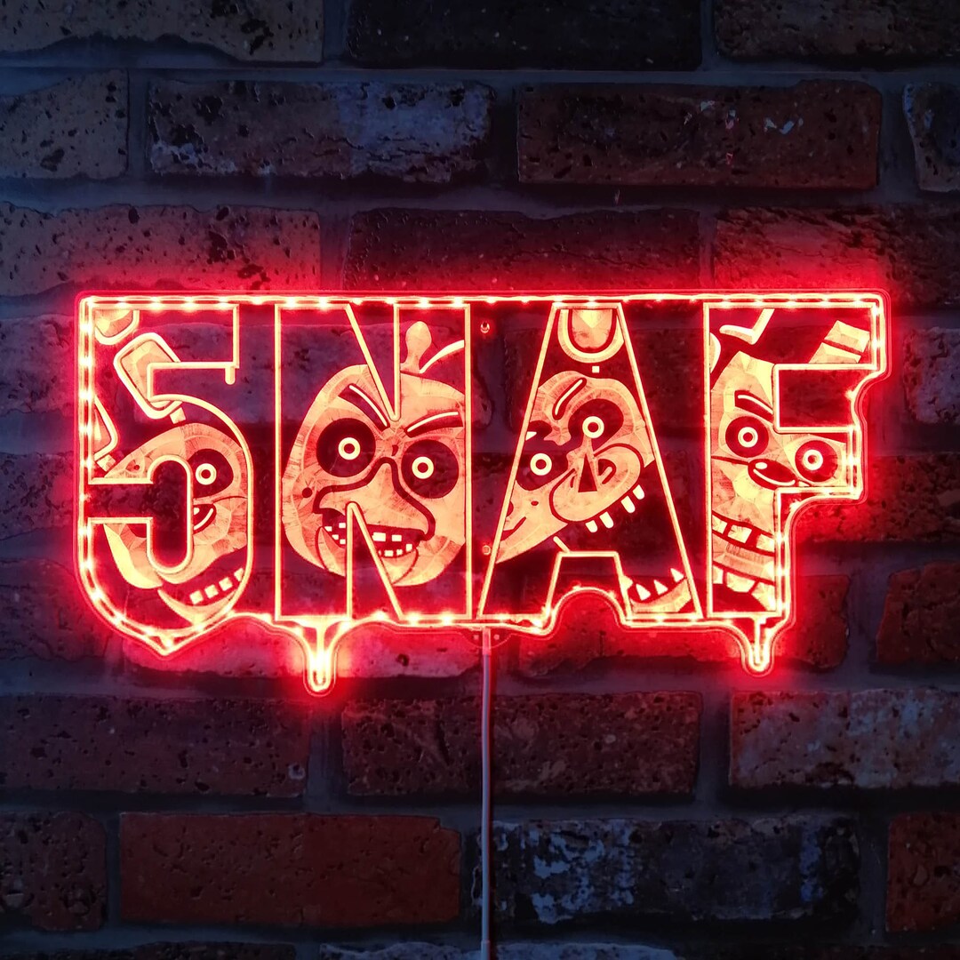 Five Nights at Freddys 3D Light Wall Sign, Custom Game Room LED Sign ...