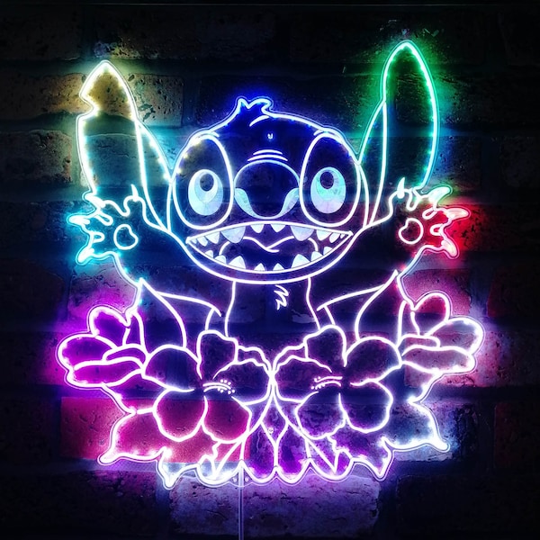 Stitch Neon Wall Sign - Etsy