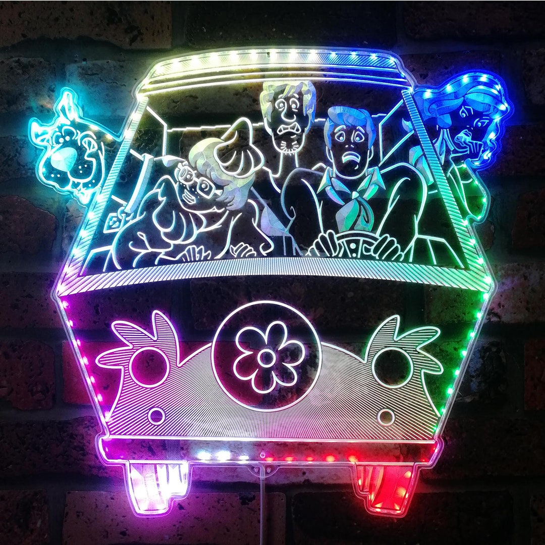 Scooby-doo 3D Light Wall Sign, Custom Game Room LED Glam Sign, Color ...